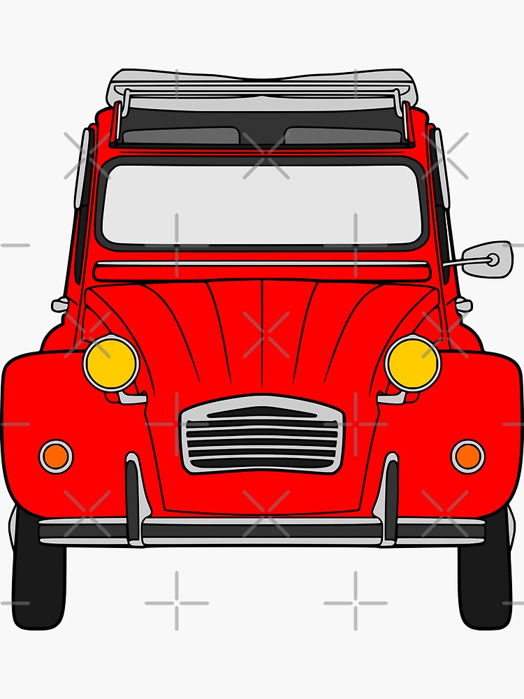 "Citroen 2CV red color" Sticker for Sale by EdimDesign | Redbubble