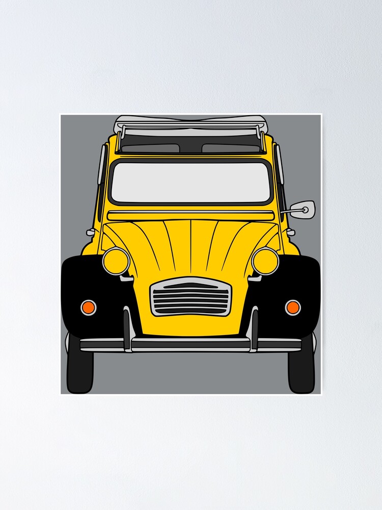 "Citroen 2CV yellow black color" Poster for Sale by EdimDesign | Redbubble
