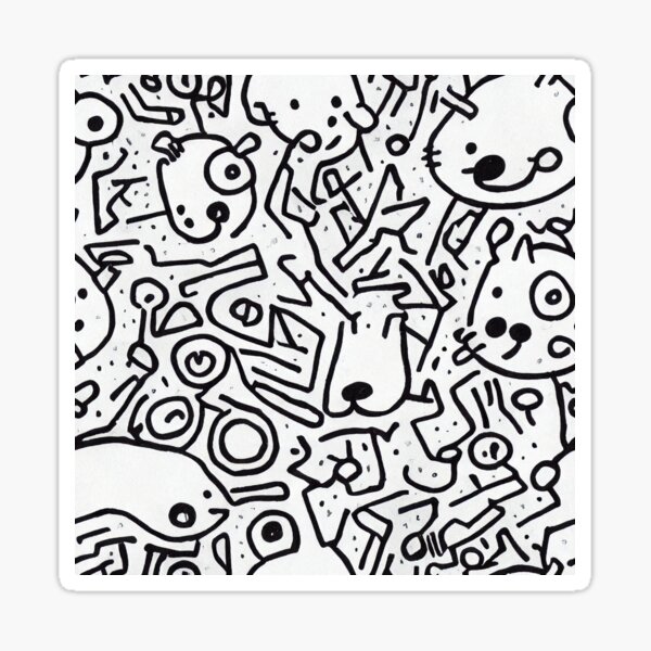 "Kawaii Doodle XII, Cute Doodle Art " Sticker for Sale by ...