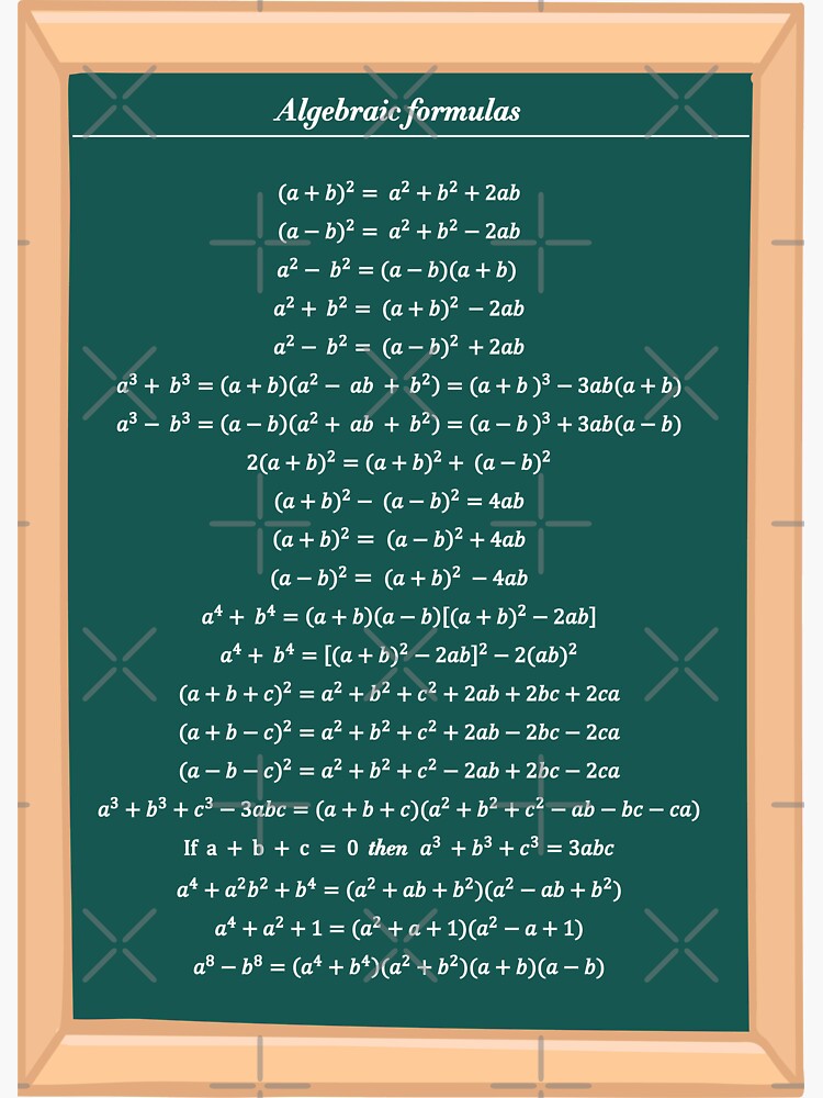 "Algebraic Formulas" Sticker for Sale by ScienceCorner | Redbubble