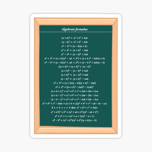 "Algebraic Formulas" Sticker for Sale by ScienceCorner | Redbubble