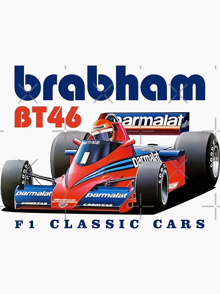 "Brabham F1 classic car retro 70s style " Sticker for Sale by heatshop ...