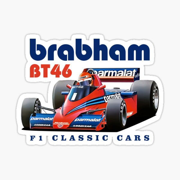"Brabham F1 classic car retro 70s style " Sticker for Sale by heatshop ...