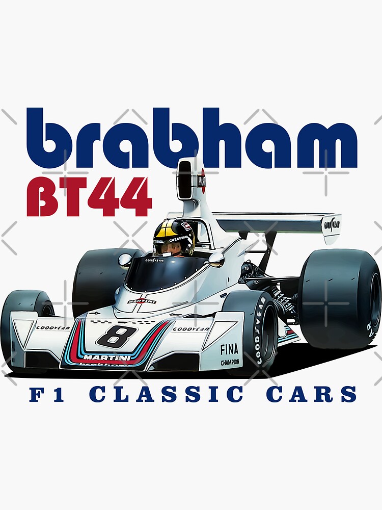 "Brabham F1 classic car retro 70s style " Sticker for Sale by heatshop ...