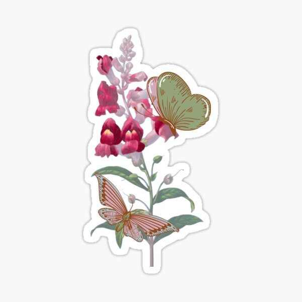 " Vintage Snapdragons" Sticker for Sale by de-signsforyou | Redbubble
