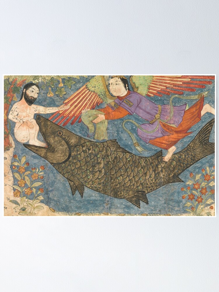 "Jonah and the Whale, from a Medieval Illuminated Manuscript" Poster ...