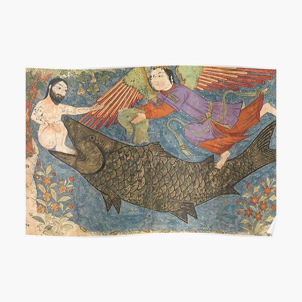 "Jonah and the Whale, from a Medieval Illuminated Manuscript" Poster ...