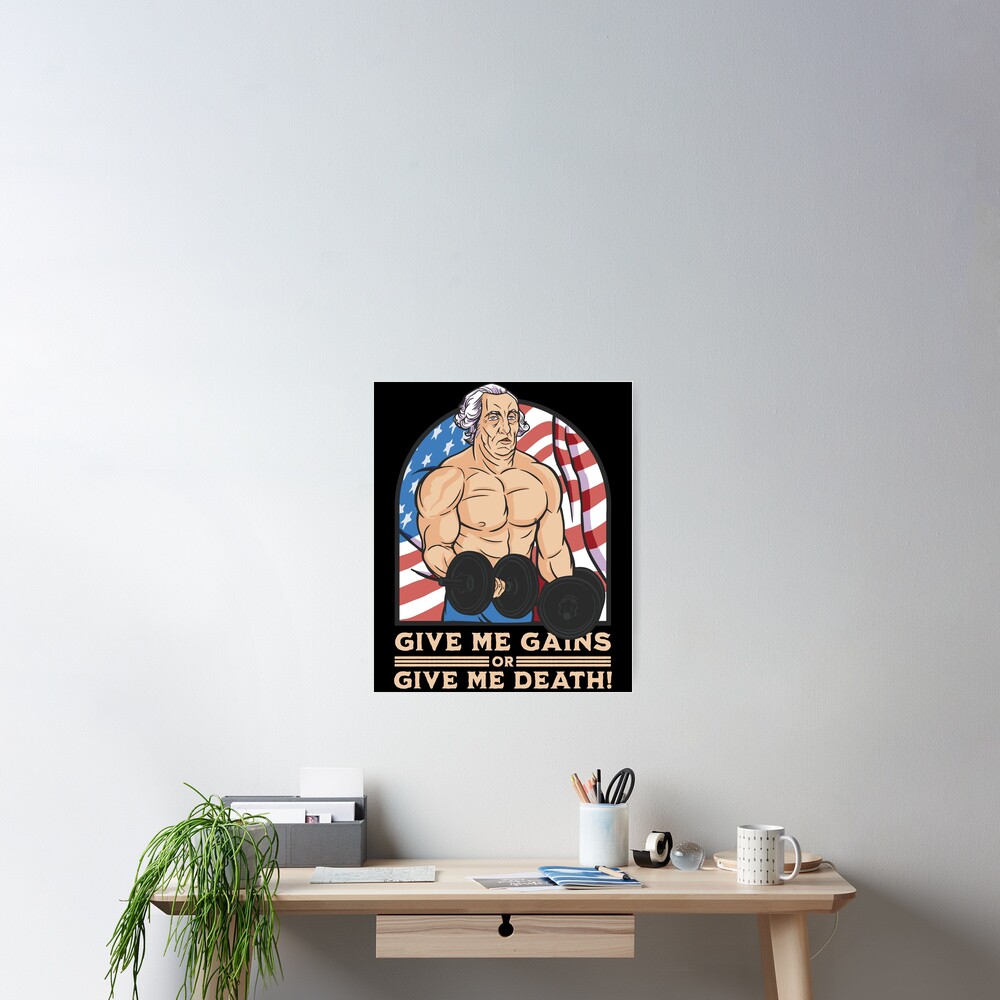"George Washington American Flag Bodybuilder Deadlift" Poster for Sale ...