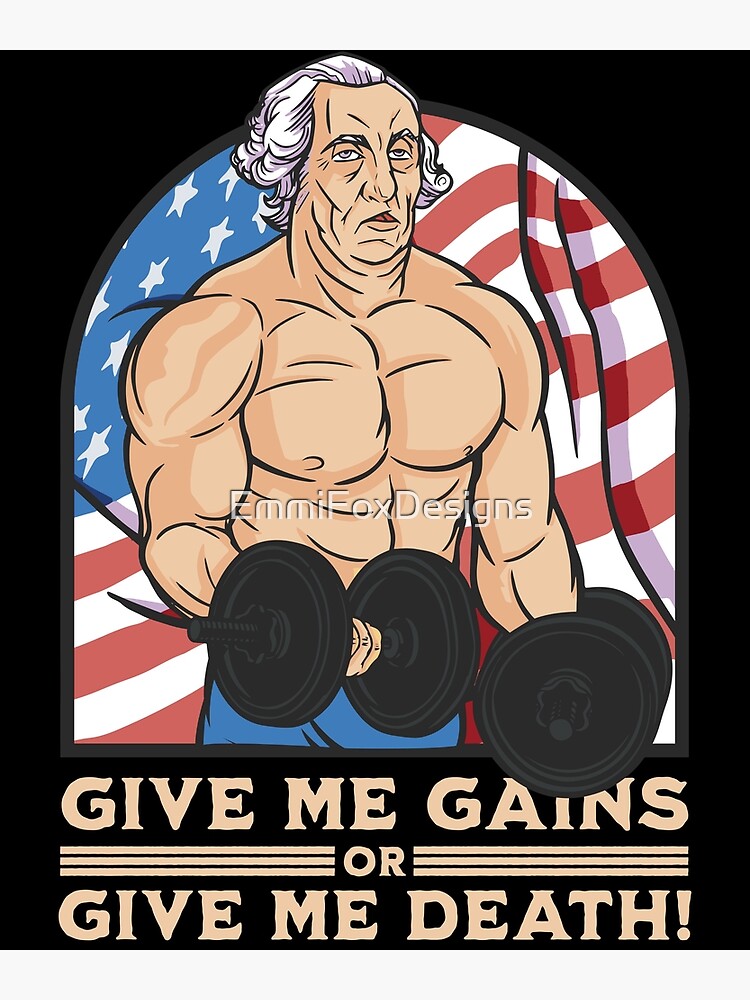 "George Washington American Flag Bodybuilder Deadlift" Poster for Sale ...