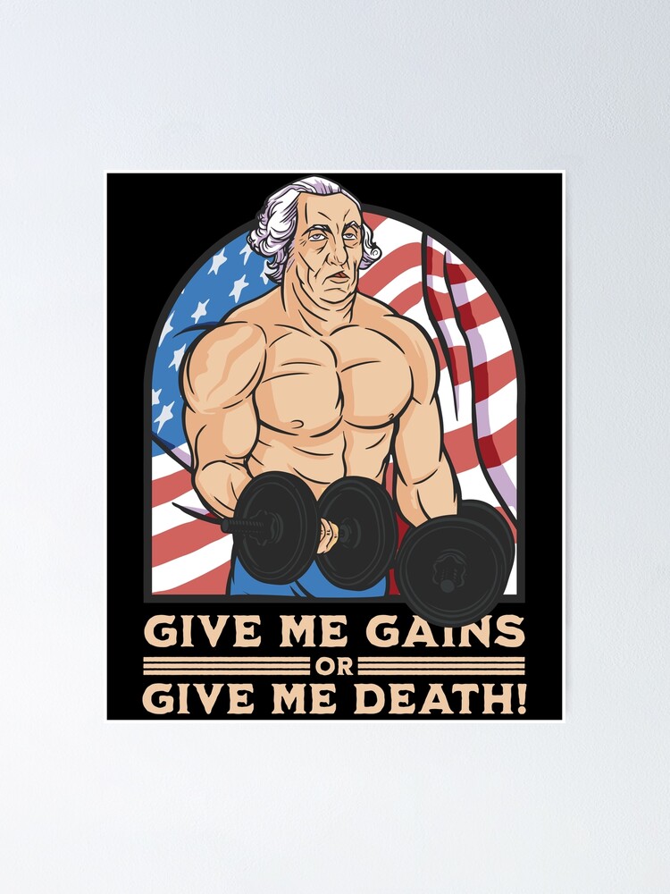 "George Washington American Flag Bodybuilder Deadlift" Poster for Sale ...