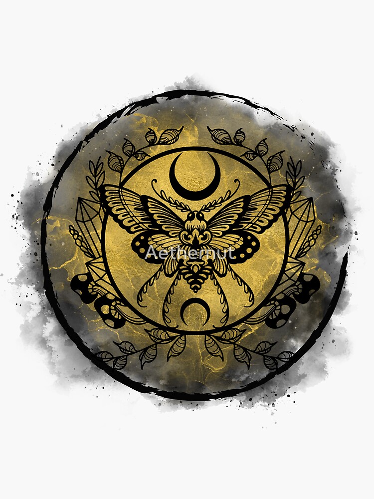 "Wicca Moth" Sticker for Sale by Aethernut | Redbubble