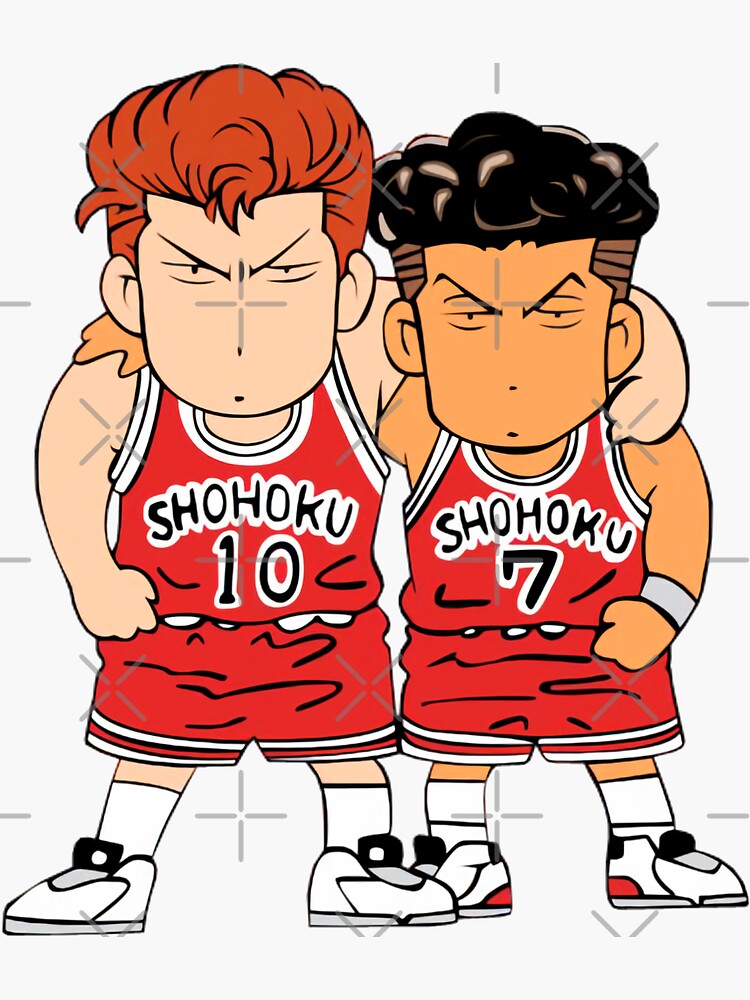"Sakuragi Hanamichi and Ryota Miyagi Anime Basketball " Sticker for ...
