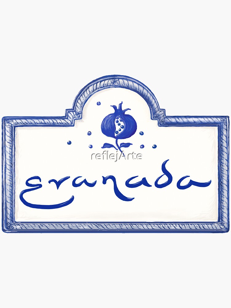 "Street Signs of Granada" Sticker for Sale by reflejArte | Redbubble