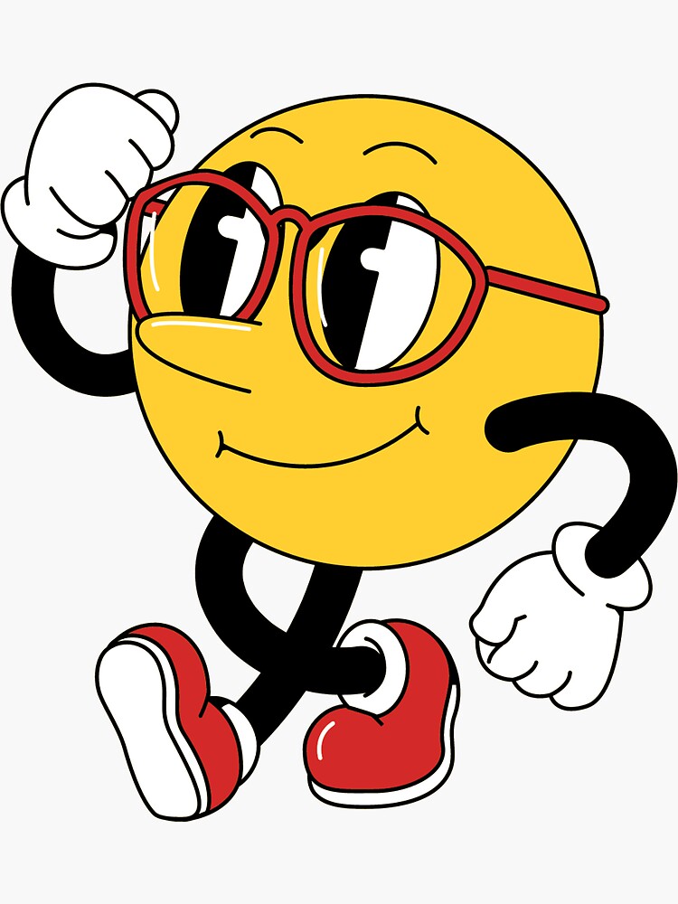 "walking smiley" Sticker for Sale by teebestmerch | Redbubble