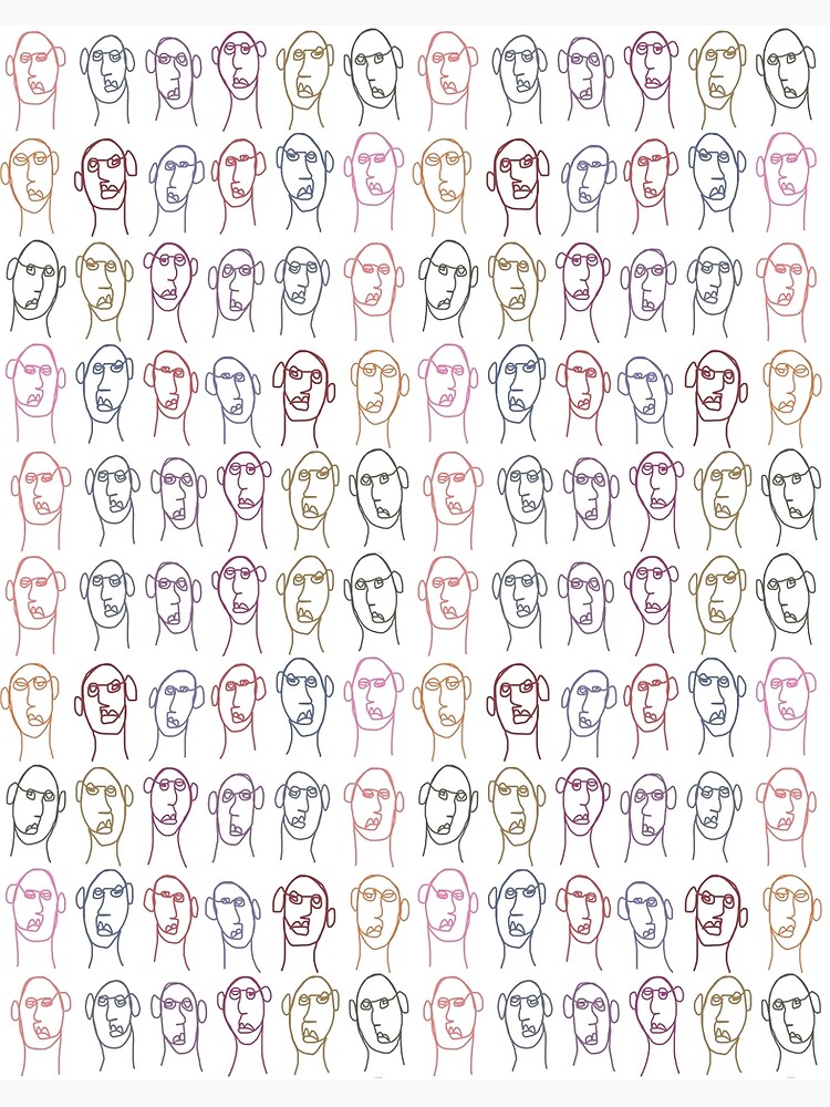 "Multicolour Line Drawing Faces" Poster for Sale by juxtapositionuk ...