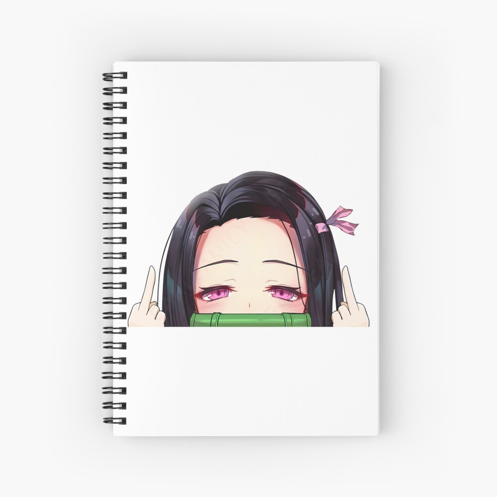 "Nezuko Kamado Middle Finger" Spiral Notebook for Sale by yevamei ...