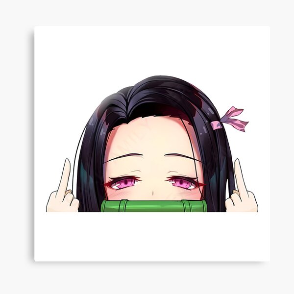"Nezuko Kamado Middle Finger" Canvas Print for Sale by yevamei | Redbubble