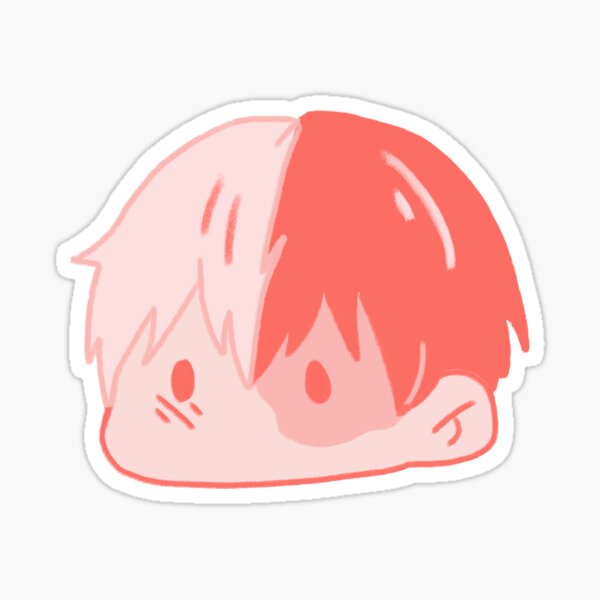 "My Hero Academia Peach Monochrome Chibi, Shoto Todoroki" Sticker for ...