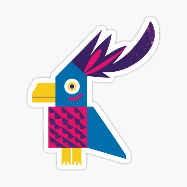 "Pam the parrot - fun and cute geometric animal design " Sticker for ...