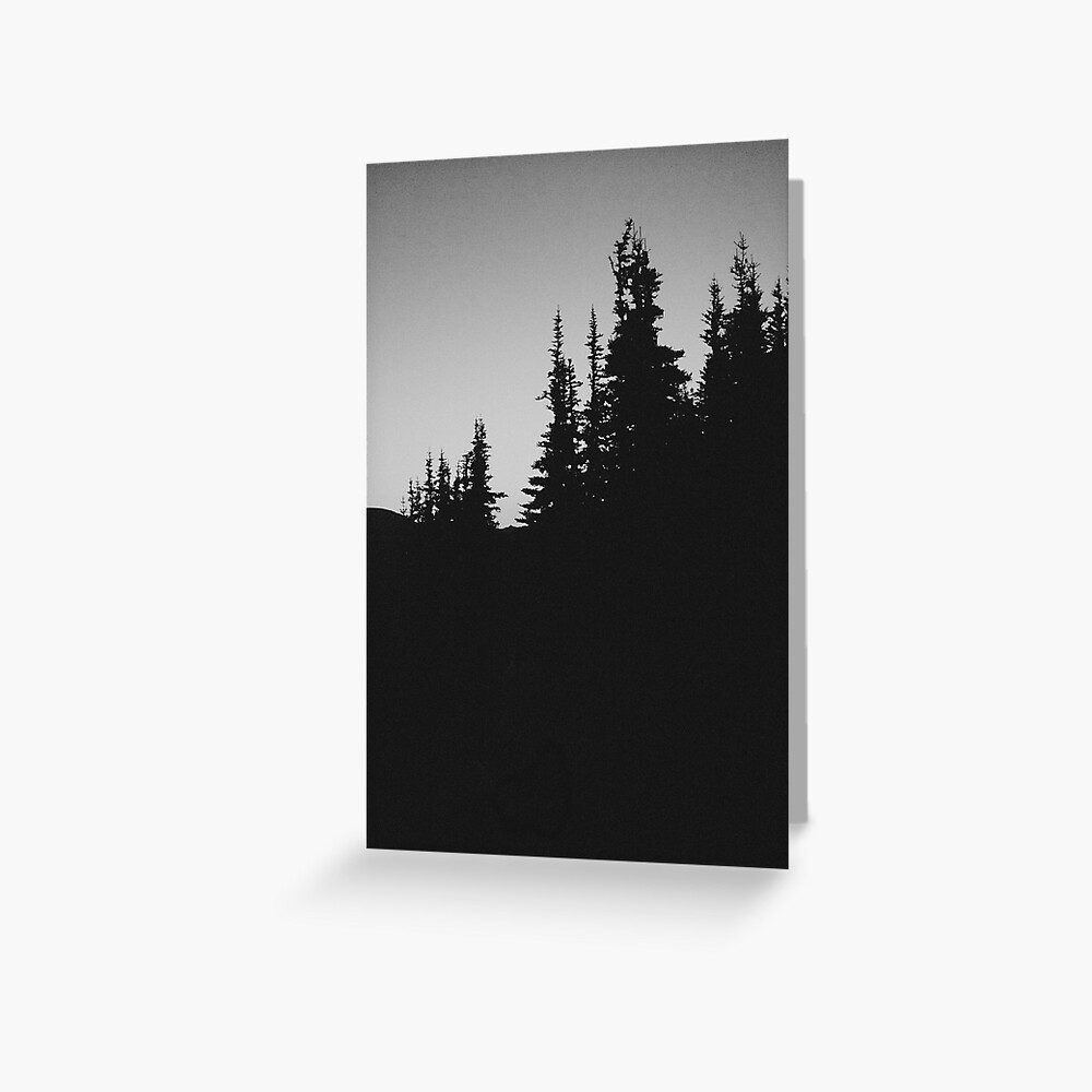 "Black and white PNW tree silhouette " Greeting Card for Sale by JWRL ...