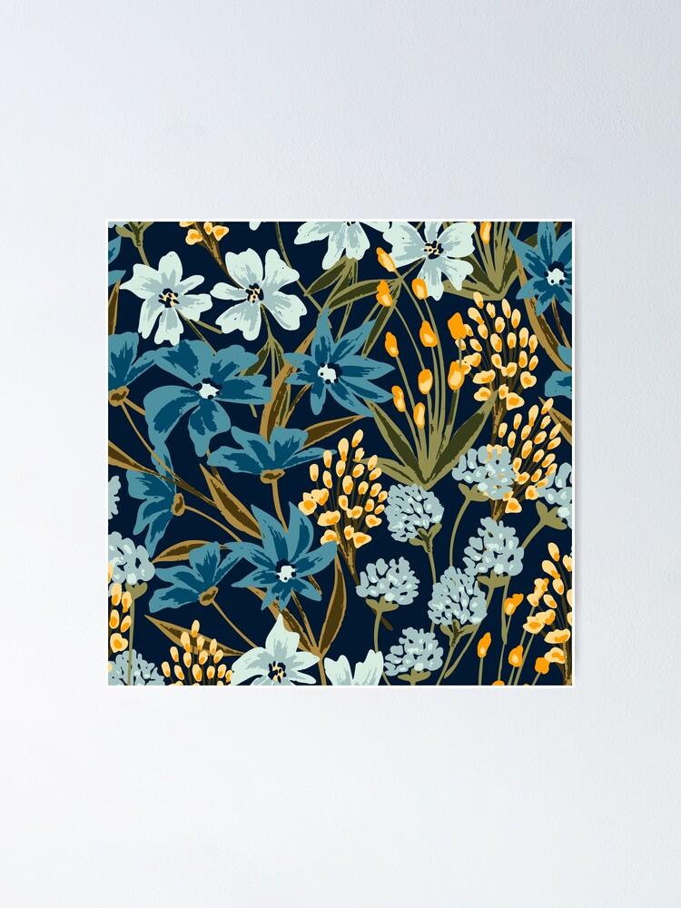 "Exotic blue native flowers" Poster for Sale by FGCART | Redbubble