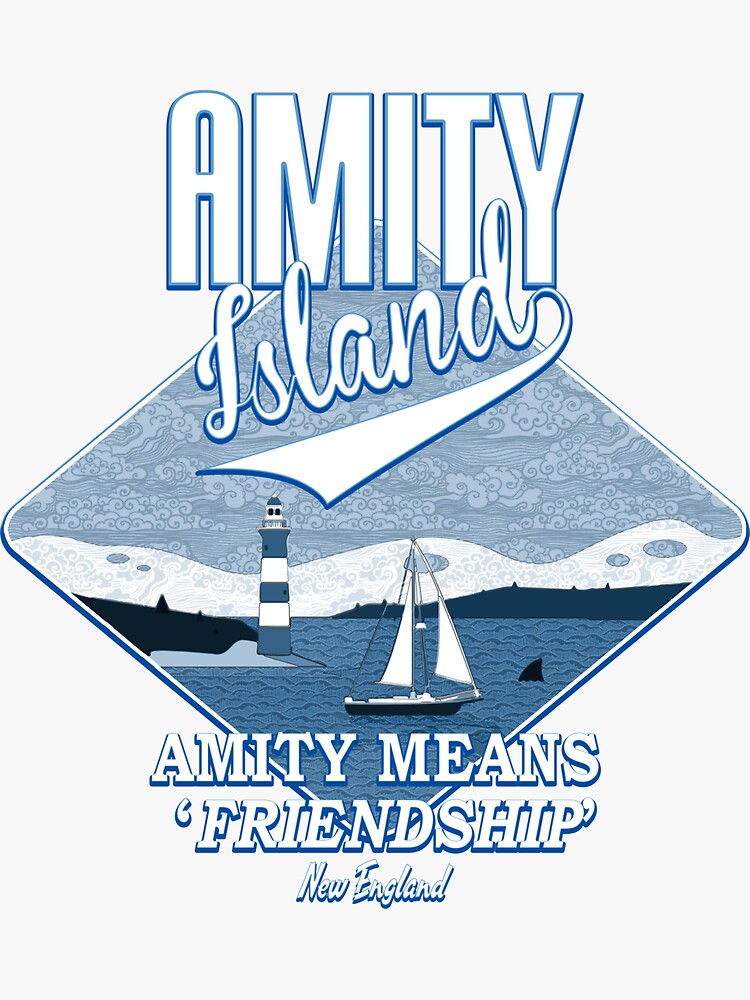 "Amity Island - Amity Means “Friendship” : Inspired by Jaws" Sticker ...