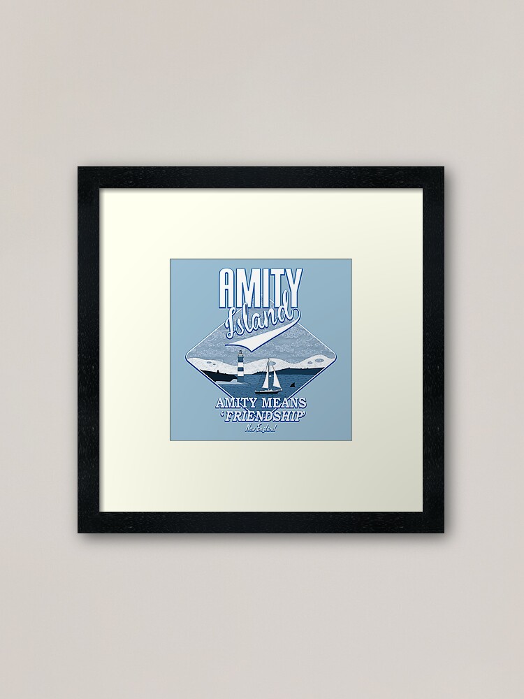 "Amity Island - Amity Means “Friendship” : Inspired by Jaws" Framed Art ...