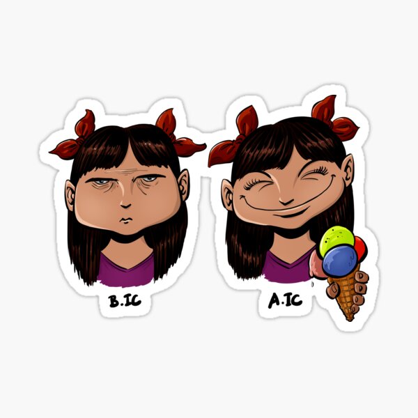 "Before and After Ice Cream" Sticker for Sale by deafhead | Redbubble