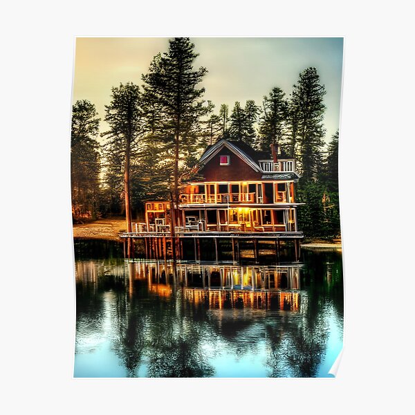 "Cabin on the Lake" Poster for Sale by SummerSunshine- | Redbubble