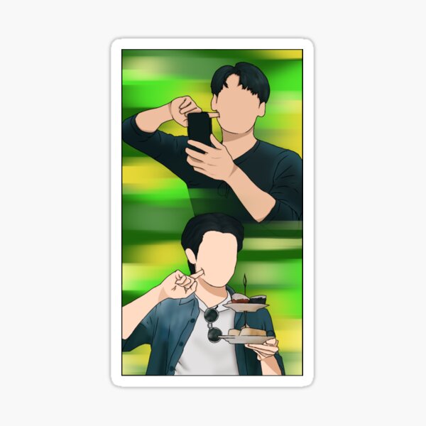 "KinnPorsche cafe date bg ver " Sticker for Sale by MintyLix | Redbubble