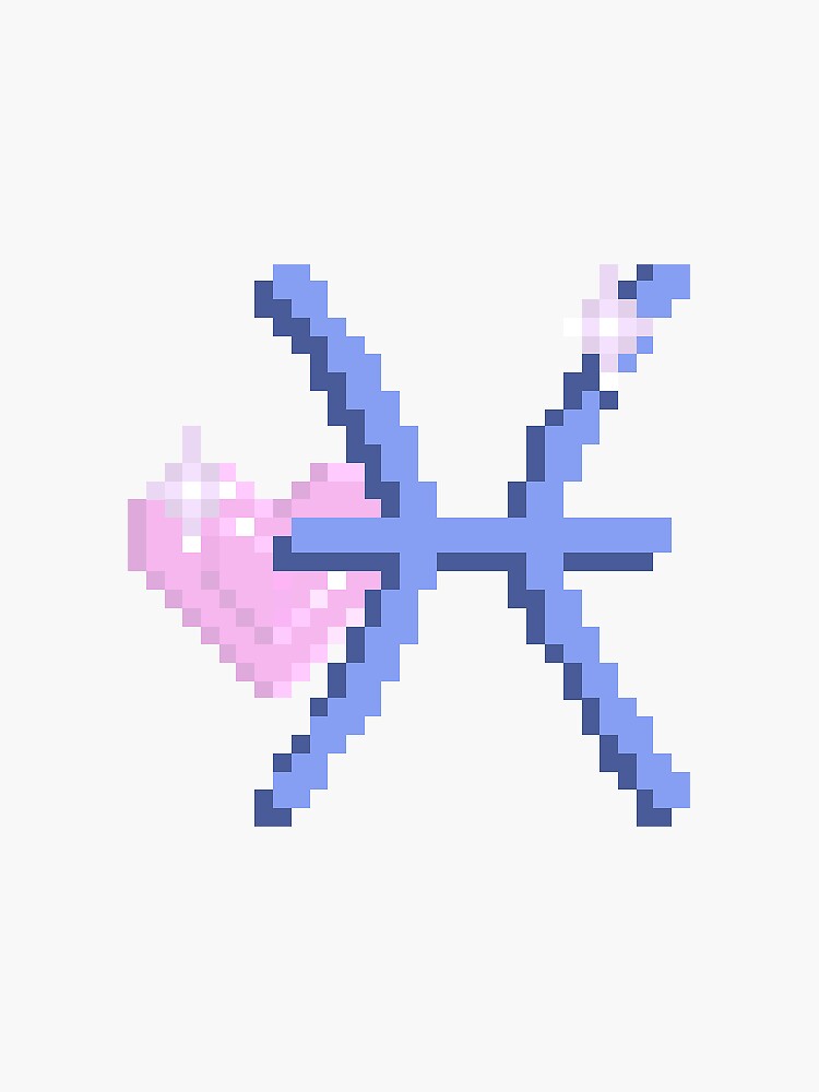 "Pixel Pisces Zodiac Sign" Sticker for Sale by pixel-chick | Redbubble
