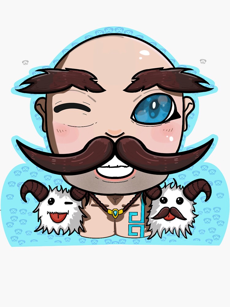 "Braum Sticker League lol" Sticker for Sale by MeowFruitStudio | Redbubble