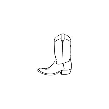 "Cowboy boot - simple outline" Sticker for Sale by Madeline-13 | Redbubble