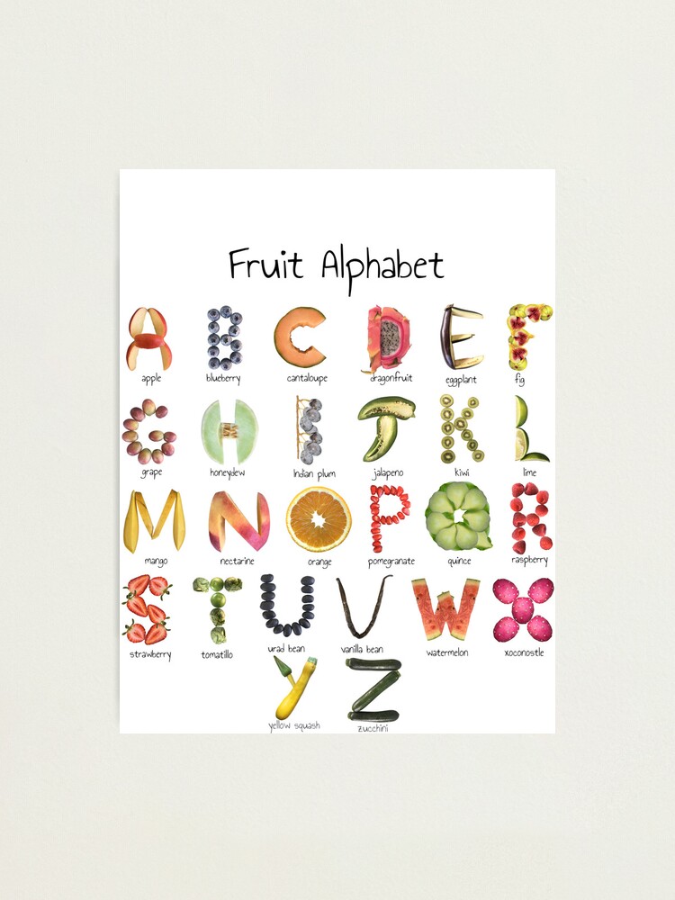 "Fruit Alphabet with Capital Letters | Colorful Food alphabet for kids ...