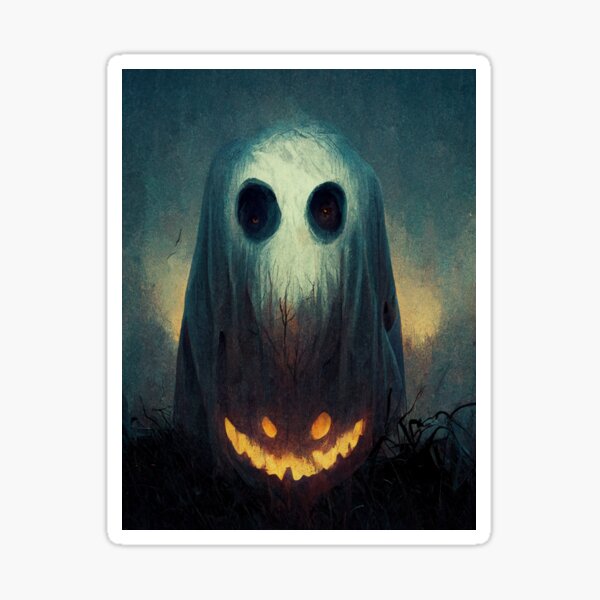 "Halloween ghost, scary smile, 2022" Sticker for Sale by BadzioCompany ...