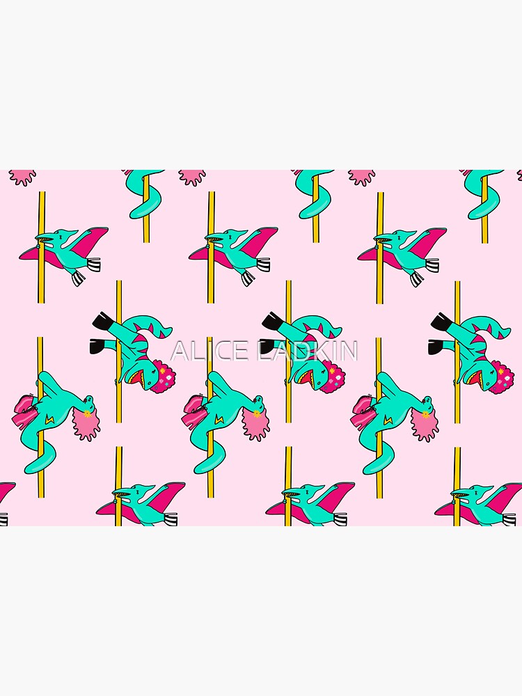 "Pole Dancing Dinosaurs" Sticker for Sale by aliceladkin | Redbubble