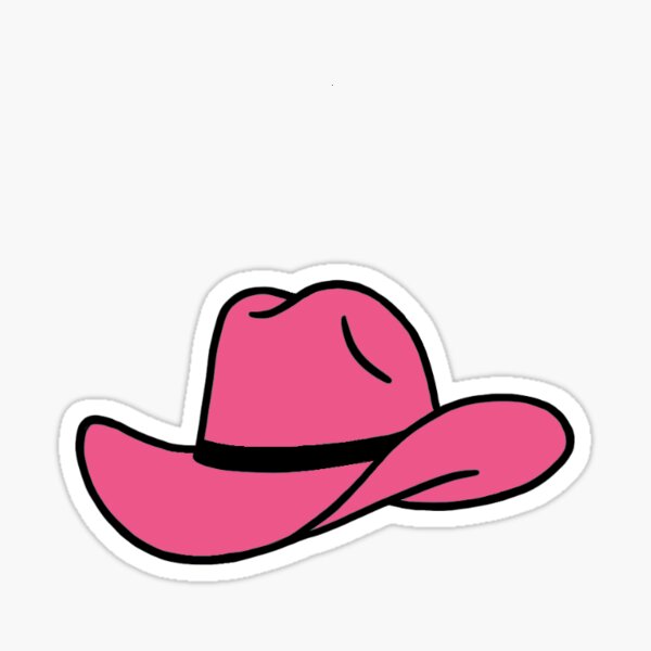 "Hot pink cowboy hat" Sticker for Sale by Madeline-13 | Redbubble