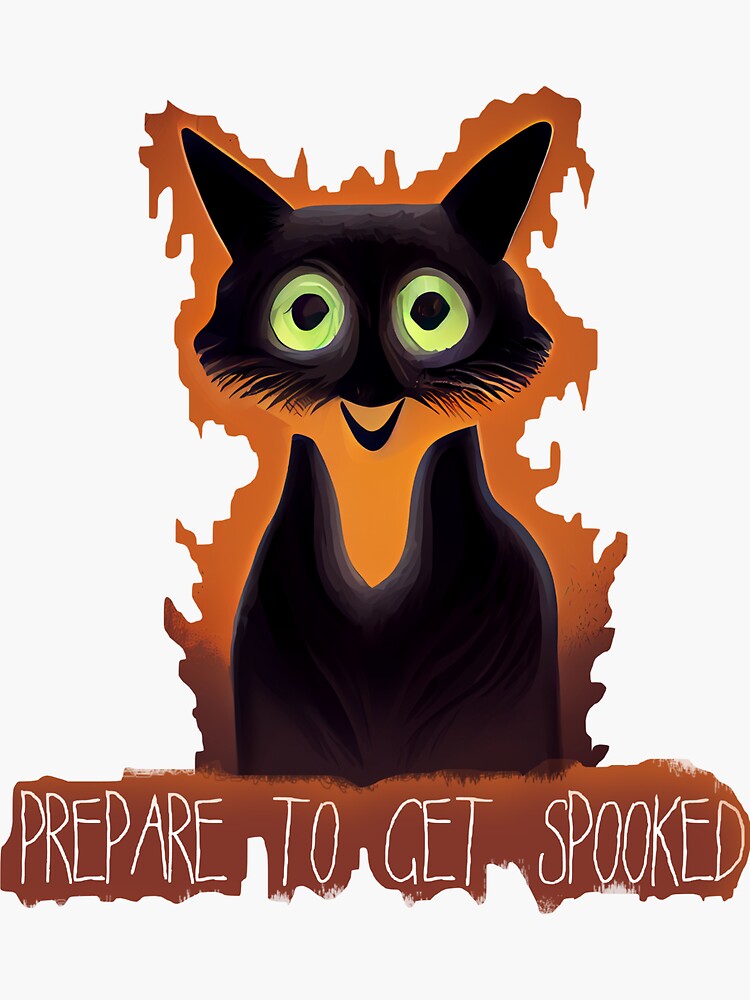 "spooky smily cat" Sticker for Sale by quickartz | Redbubble