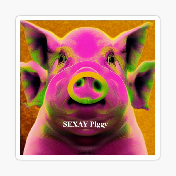 "Sexay Piggy." Sticker for Sale by TOPTRXXX | Redbubble