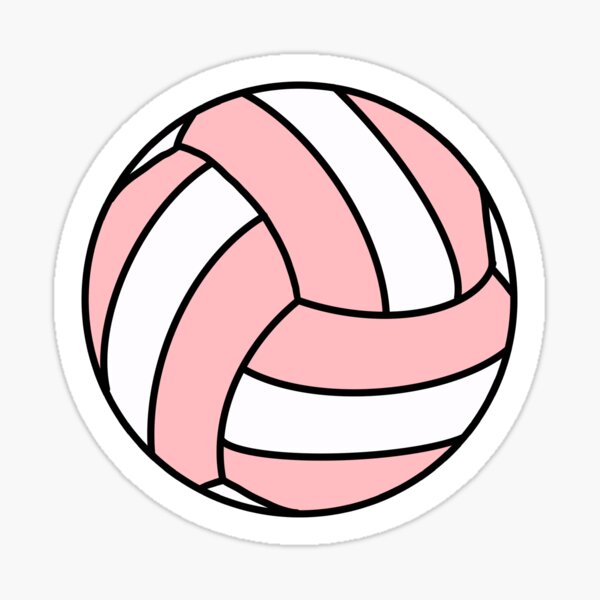 "Cute Pink Volleyball " Sticker for Sale by itssav9 | Redbubble