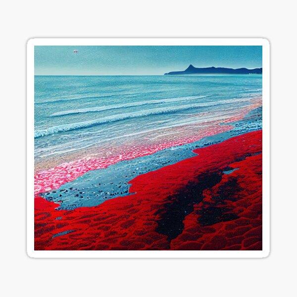 "Ruby Beaches AI Generated Art" Sticker for Sale by MeAI-Art | Redbubble