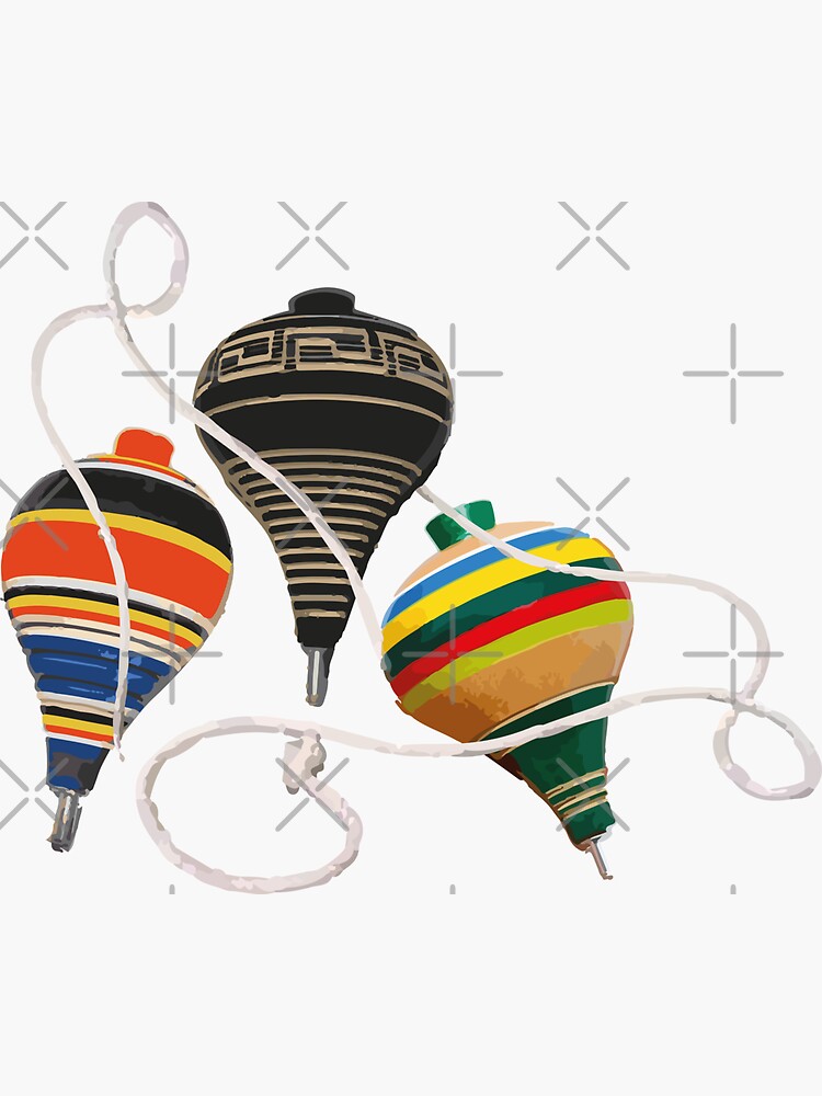 "Authentic mexican toy trompo colorful folk art" Sticker for Sale by T ...