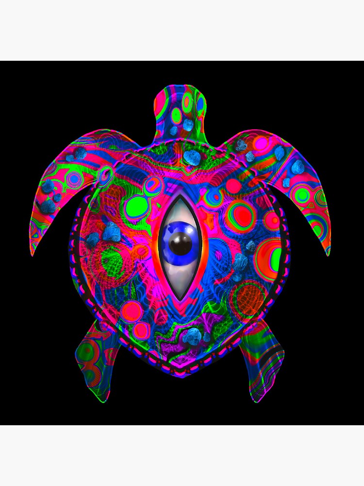 "Psychedelic sea turtle - trippy visionary turtle" Poster for Sale by ...