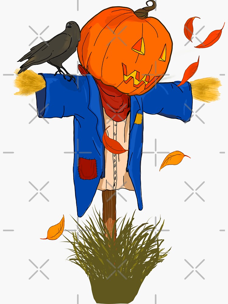 "Pumpkin Head Scarecrow" Sticker for Sale by rinrin126 | Redbubble