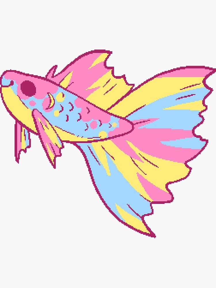 "Pan Pride Pastel Betta Fish" Sticker for Sale by slimestra | Redbubble