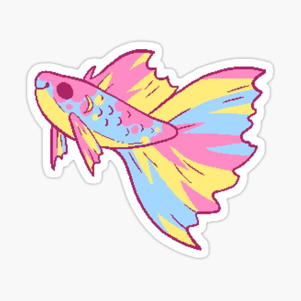 "Pan Pride Pastel Betta Fish" Sticker for Sale by slimestra | Redbubble