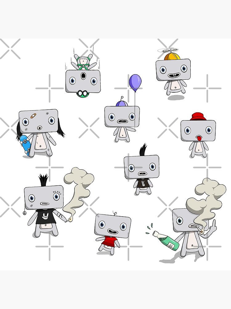 "Square Heads" Poster for Sale by furyartstory | Redbubble