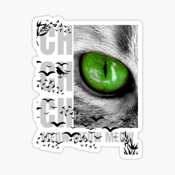 " Ch Ch Ch Meow Meow Meow Cat Halloween Horror " Sticker for Sale by ...