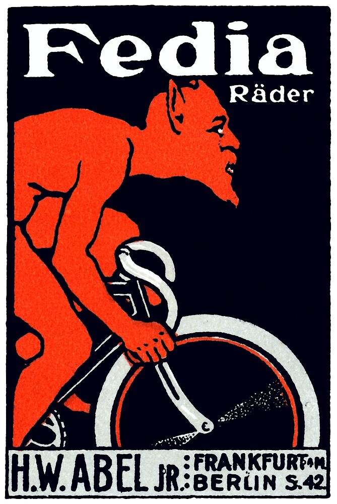 "1920 Devil riding his Bicycle" by historicimage | Redbubble