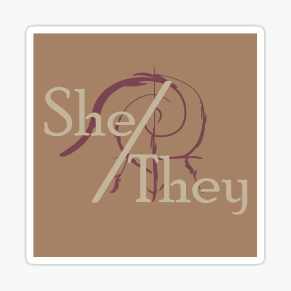 "She/They Pronouns with Sigil Background" Sticker for Sale by ...